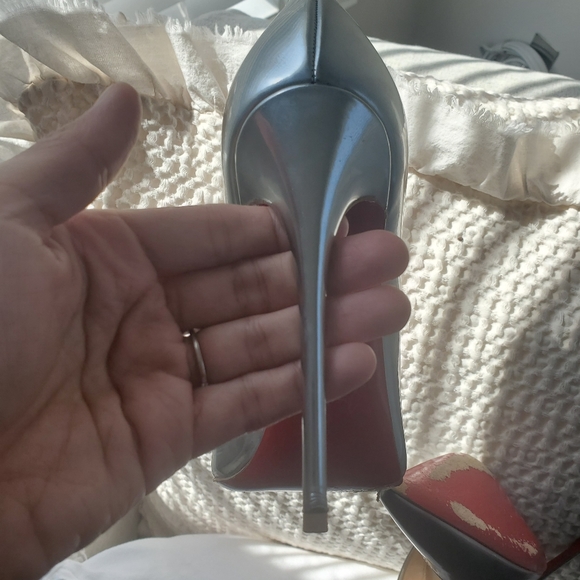 Christian Louboutin | Shoes | Louboutin 6 Pumps Silver Metalic | Poshmark